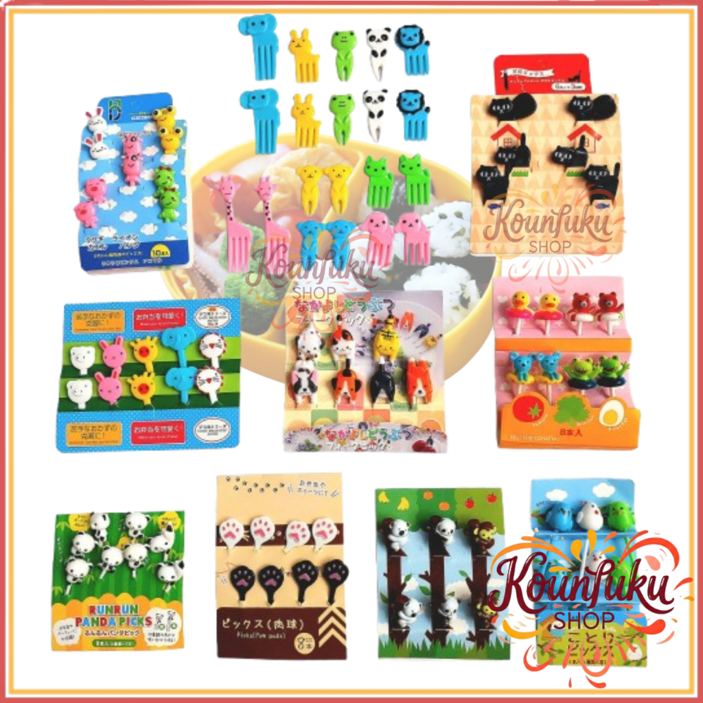 Jual Garpu Tusuk Bento Hewan Animal Hiasan Bekal Makanan Buah Kue ...