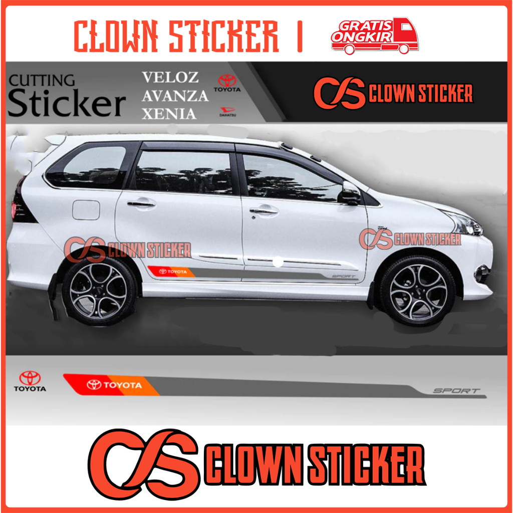 Jual CLOWN Toyota Veloz Avanza Xenia Sticker Cutting | Shopee Indonesia