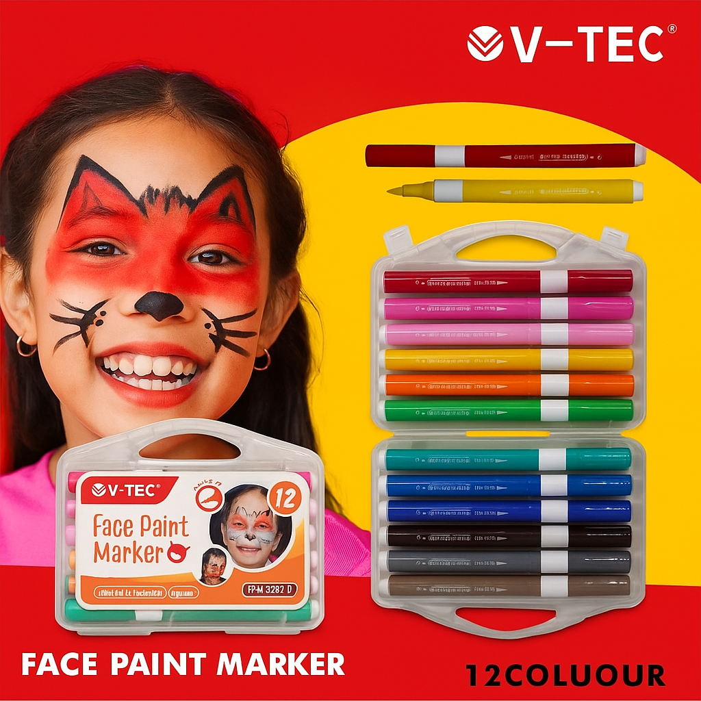 Jual V-TEC Face Paint Marker FPM 0367 B (12 Colour) | Shopee Indonesia