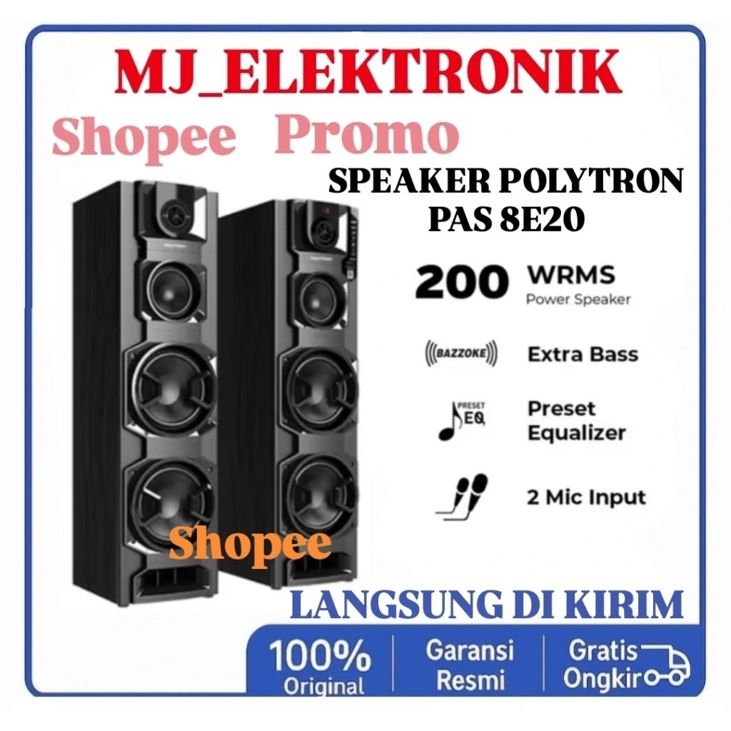Jual SPEAKER POLYTRON PAS 8E20 Bluetooth | Shopee Indonesia