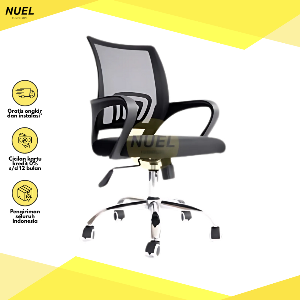 Jual Kursi Kerja Staff Kantor Model Jaring dan Kaki Stainless | Kursi ...