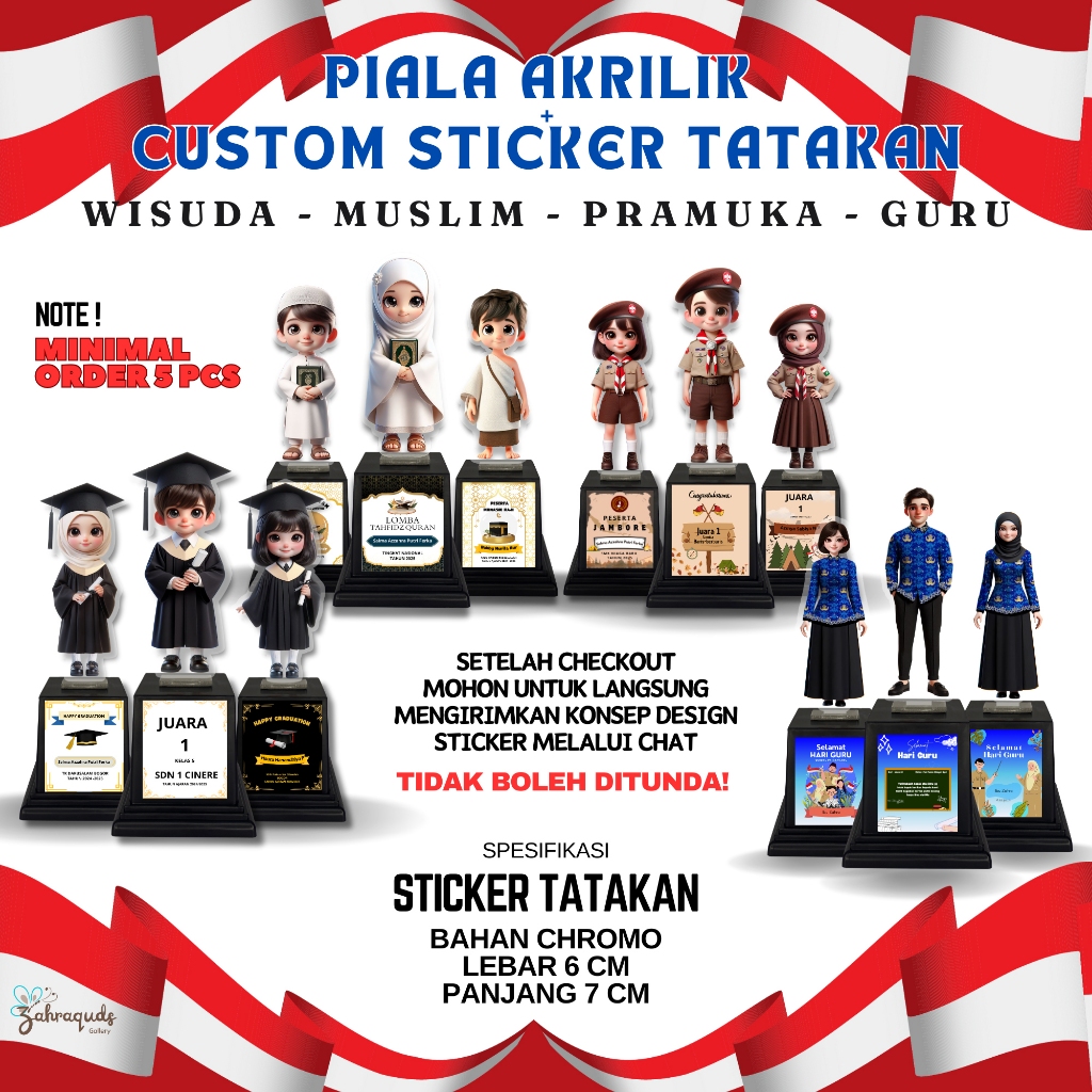Jual Piala Akrilik + Custom Sticker Tatakan Pesantren Kilat Manasik ...