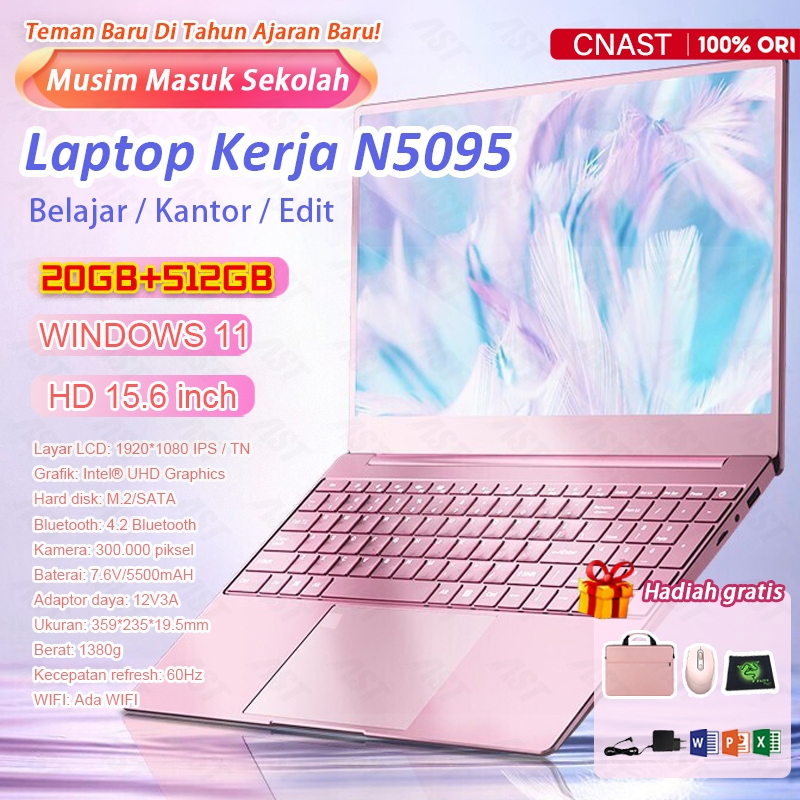 Jual CNAST - Laptop Pink Baru 15.6 inch Ram20g+512GB SSD rose gold ...