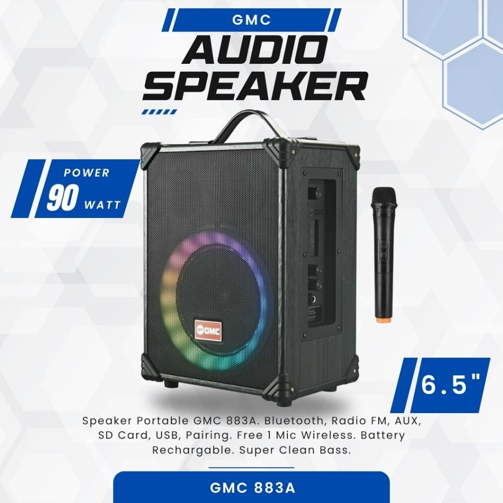 Jual Speaker POrtable Travel GMC 883A Free Mic Wireless Super Power ...