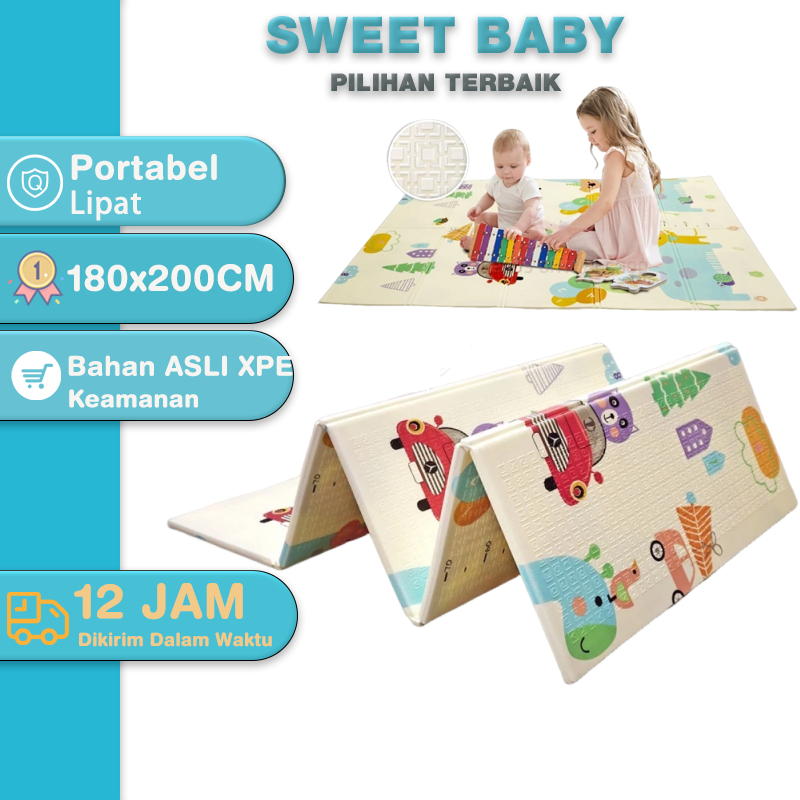 Jual SweetBaby SNI Matras Bayi 180x200cm Playmat Bayi Karpet Lipat Anak ...