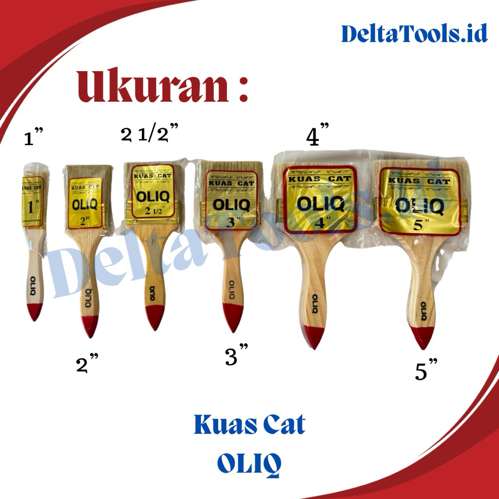 Jual OLIQ Kuas Cat Tembok Besi Gagang Kayu 1” - 5 Inch T1041 | Shopee ...