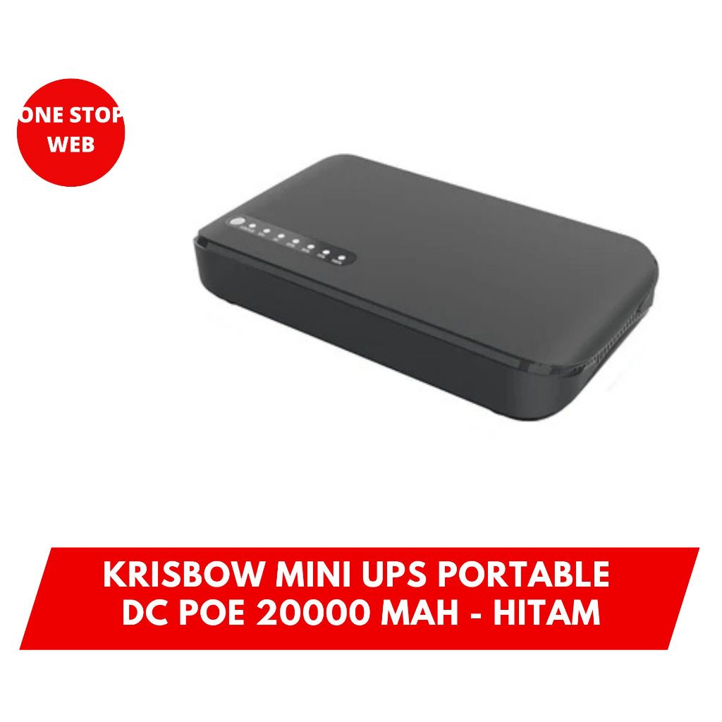 Jual Krisbow Mini UPS Portabel Dc Poe 20000 MAH Hitam Untuk Wifi CCTV ...