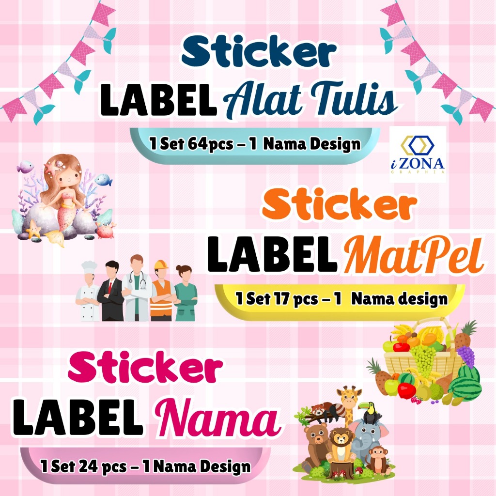 Jual STICKER/STIKER Label Alat Tulis - Label Mata Pelajaran - Label ...