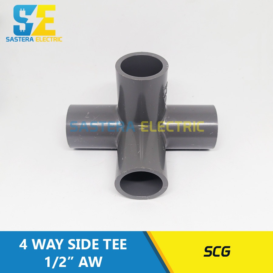 Jual 4 Way Side Tee 1/2" inch SCG / Tee 4 Cabang 1/2" AW / Elbow Cabang ...