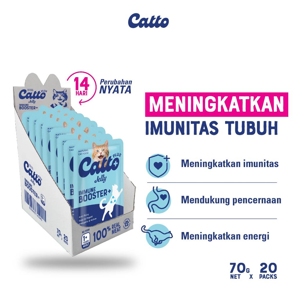 Jual Catto Makanan Kucing Jelly Plus Jelly - Box Immune Booster+ 70gr x ...