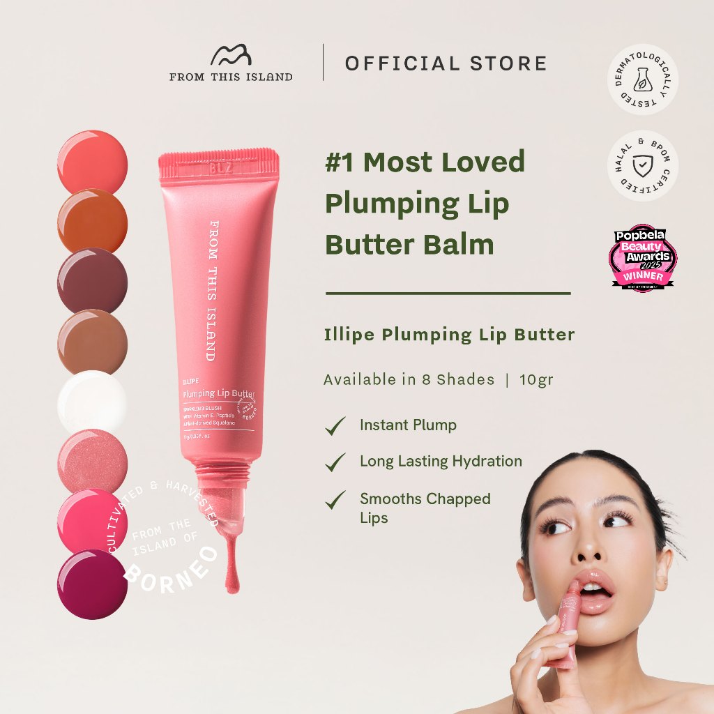 Jual [Buy 2 FREE Lip Scrub] From This Island Illipe Plumping Lip Butter ...