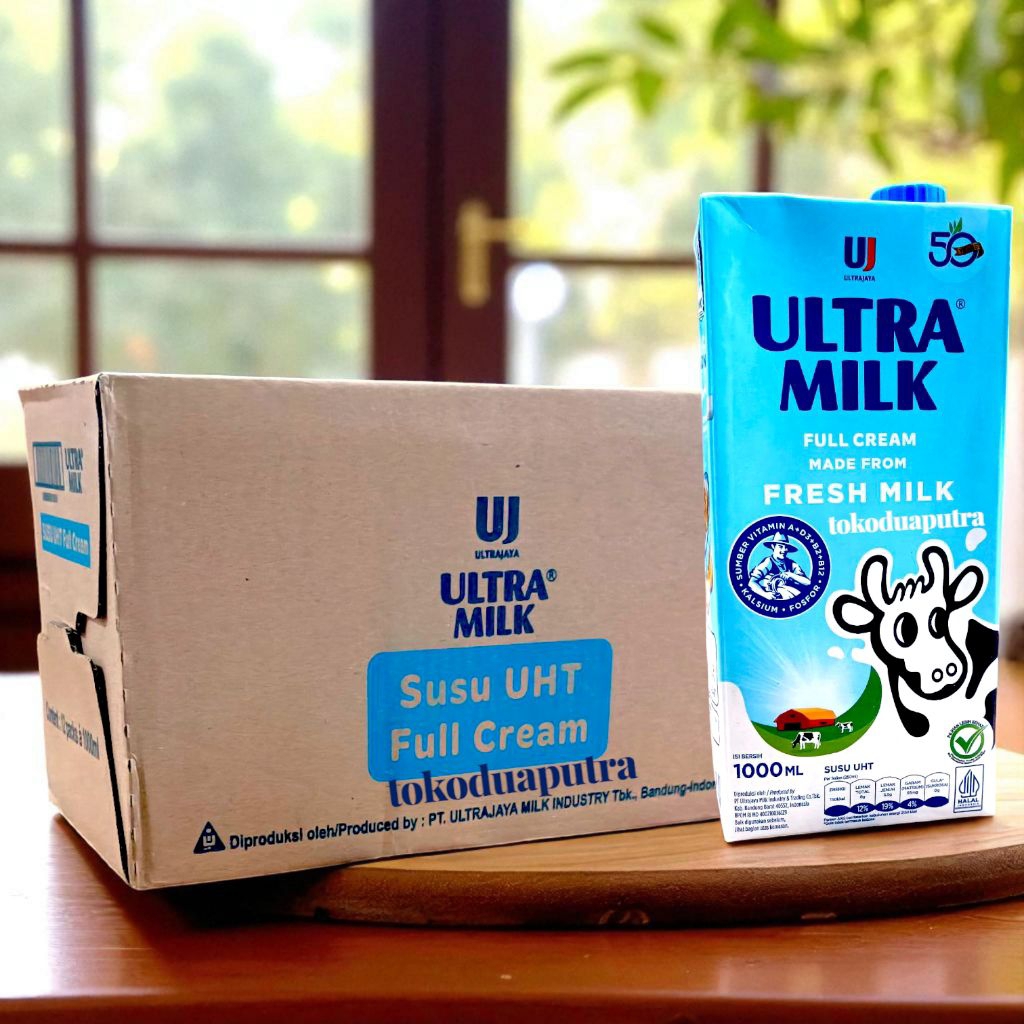 Jual Susu Ultra UHT Milk Plain 1L (33,8 fl.oz) 1 dus*12 psc | Shopee ...