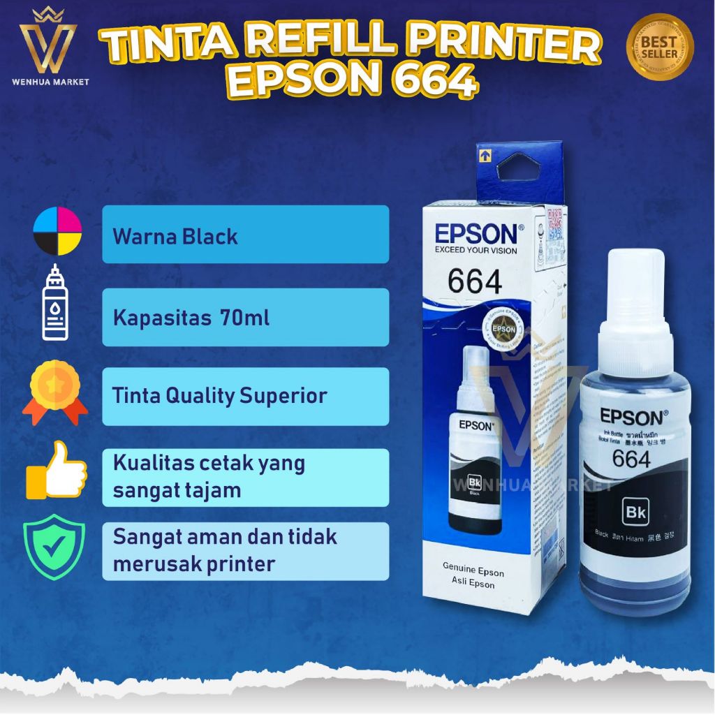 Jual Tinta Epson 664 Tipe Printer L100 L110 L120 L200 L210 L220 L300 ...