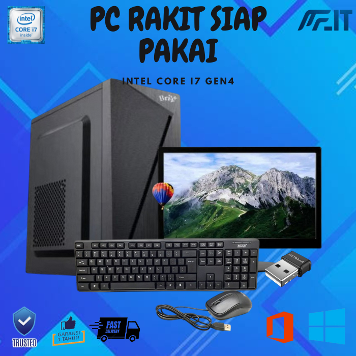 Jual PAKET SIAP PAKAI KOMPUTER DESKTOP INTEL CORE I7 GENERASI 4 PC ...