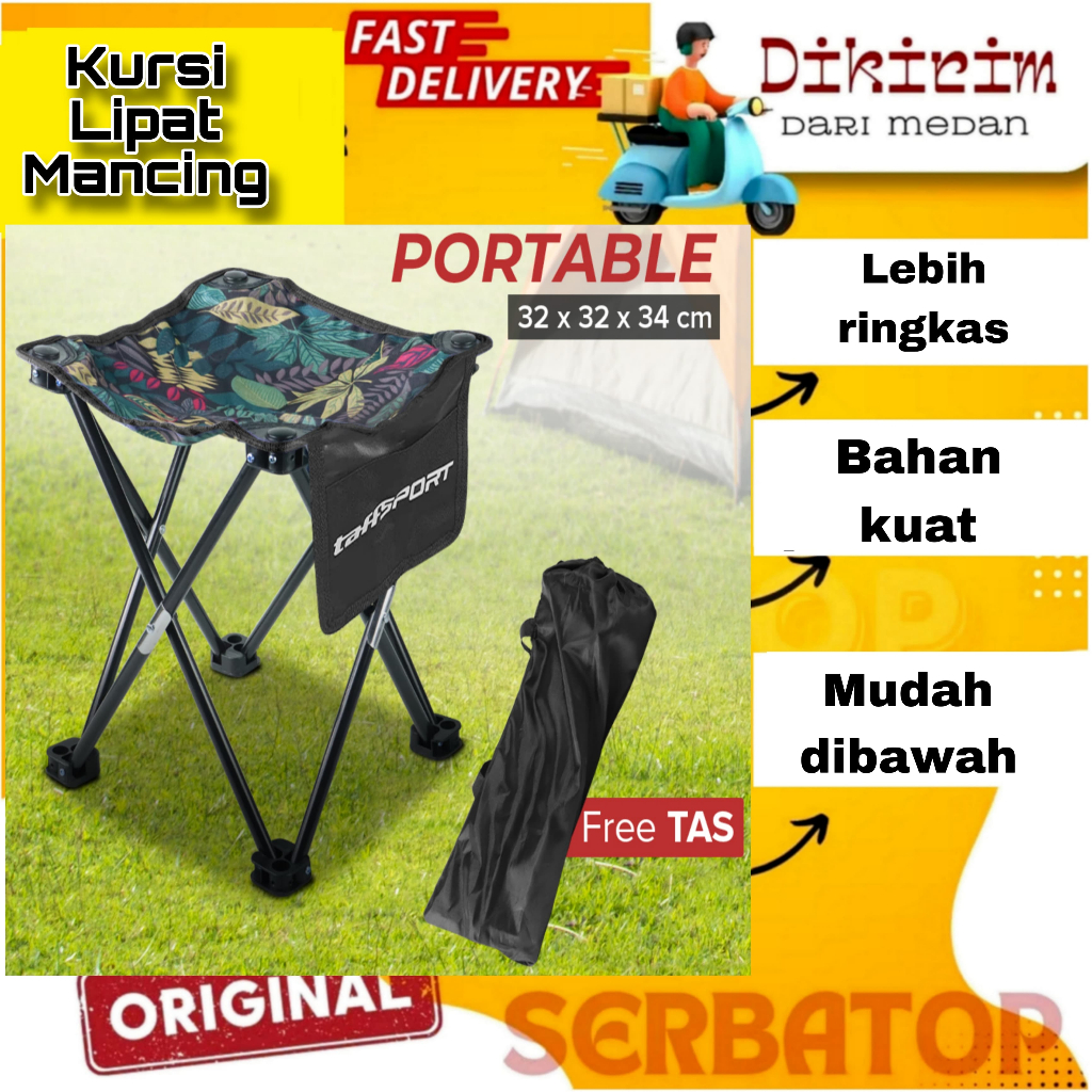 Jual Kursi Lipat Outdoor Mancing Camping Portable Kursi Lipat Mancing ...