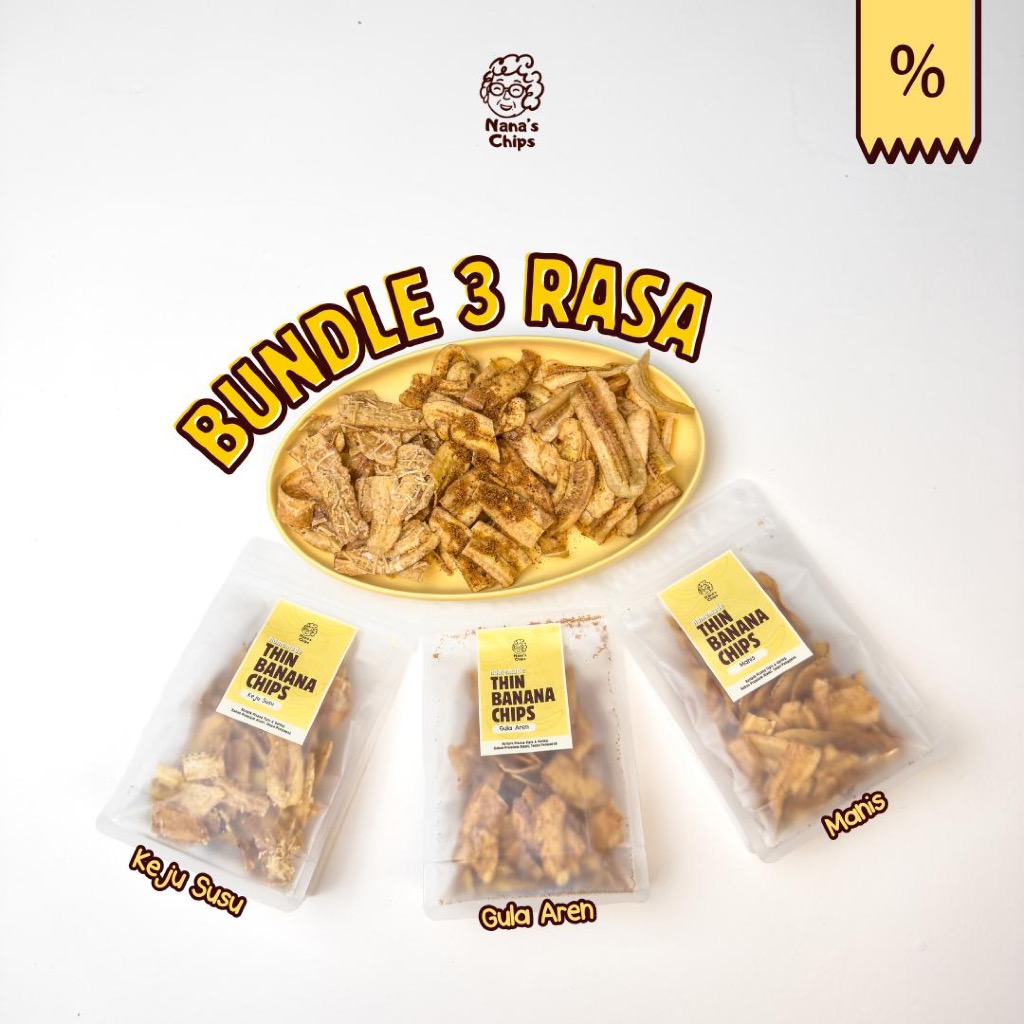 Jual Nana's Chips - BUNDLE isi 3 Keripik Pisang Tipis | Thin Banana ...