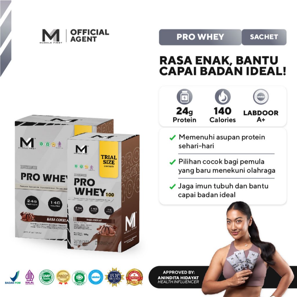 Jual MUSCLE FIRST Pro Whey 100 Box isi 12 Sachet - Whey Protein ...