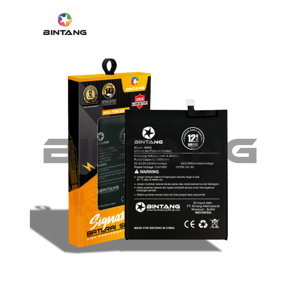 Jual BATT SS BINTANG POCO M3/REDMI 9T/BN62 6000MAH | Shopee Indonesia