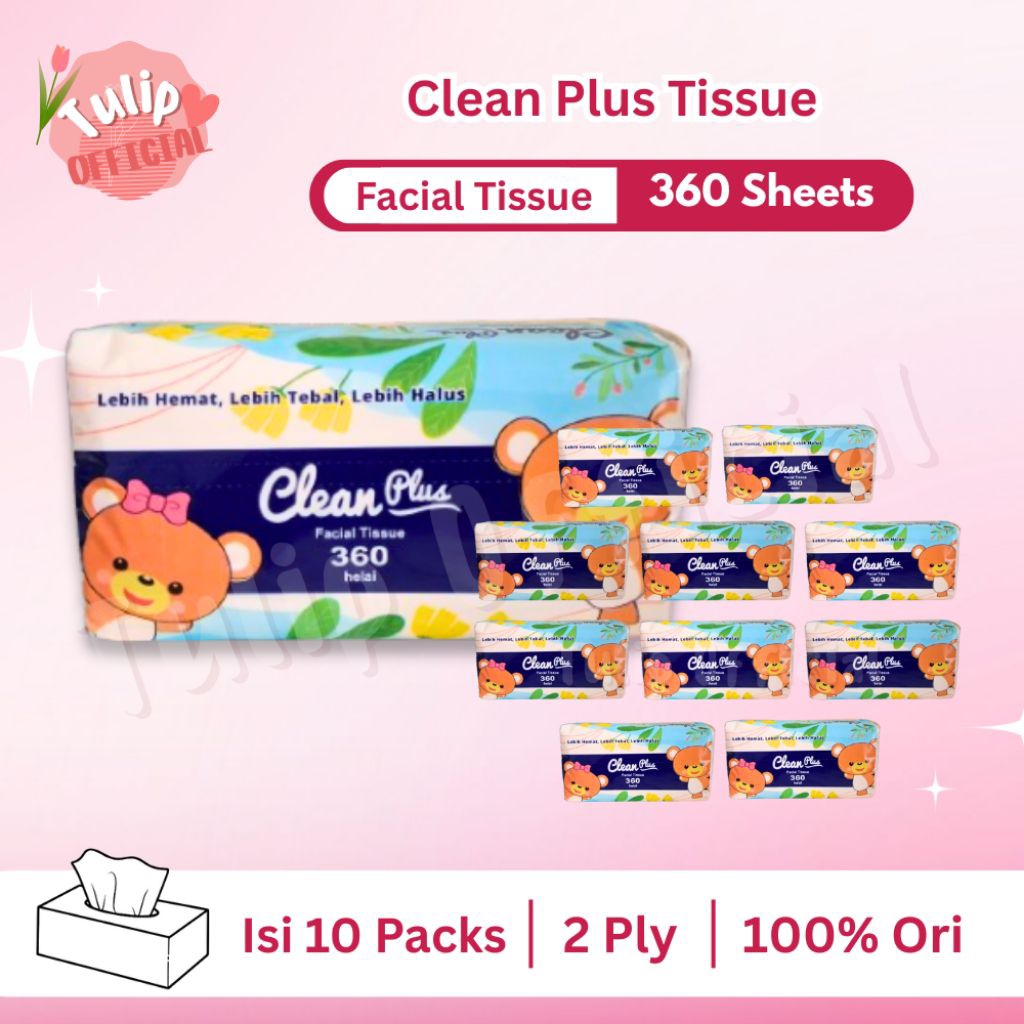 Jual PAKET HEMAT 10 Pack Tisu Tissue Softpack CLEAN.PLUS 360 Helai ...
