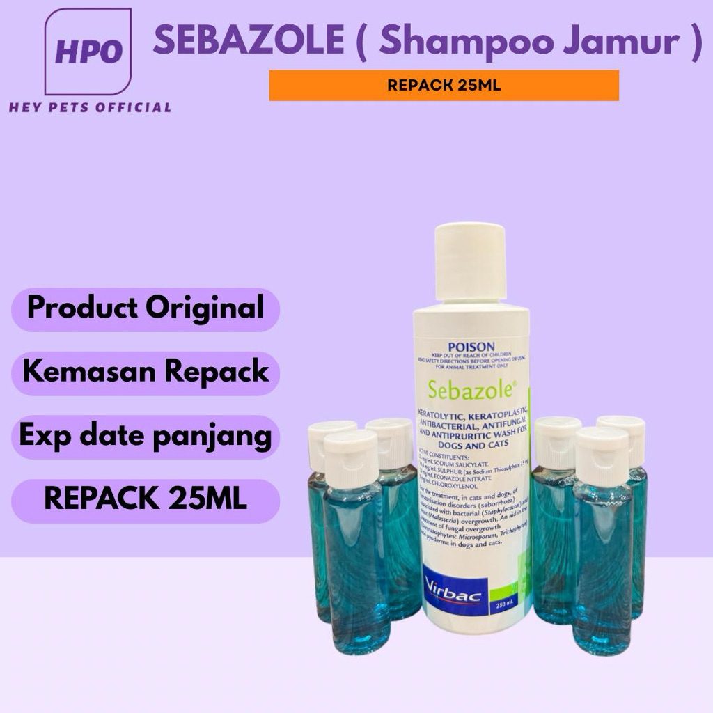 Jual VIRBAC SEBAZOLE SHAMPOO JAMUR KUCING REPACK 25ML SHAMPO SAMPO ...