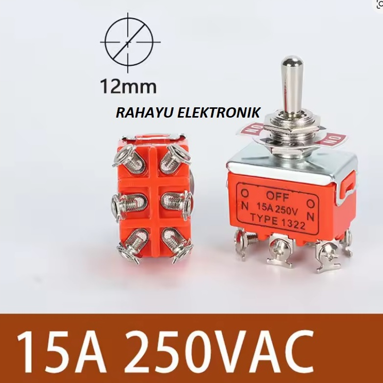 Jual SWITCH TOGGLE ON OFF ON 6 PIN 1322 ORANGE / COKLAT | Shopee Indonesia