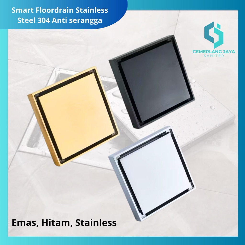 Jual CEMERLANG JAYA - SMARTDRAIN HITAM STAINLESS EMAS || Floor Drain ...