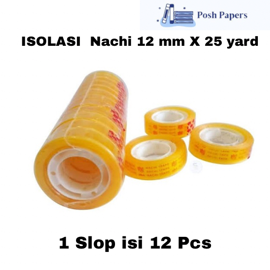 Jual ISOLASI NACHI ISOLASI BENING KECIL UKURAN 12 mm X 25 YARD (1 Slop ...