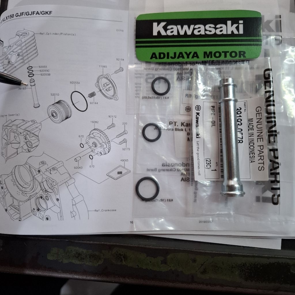 Jual PIPA BLOK PIPE BLOK BORING KLX 150 DTRACKER 150 DAN ORING BLOK BORING KLX150 | Shopee Indonesia