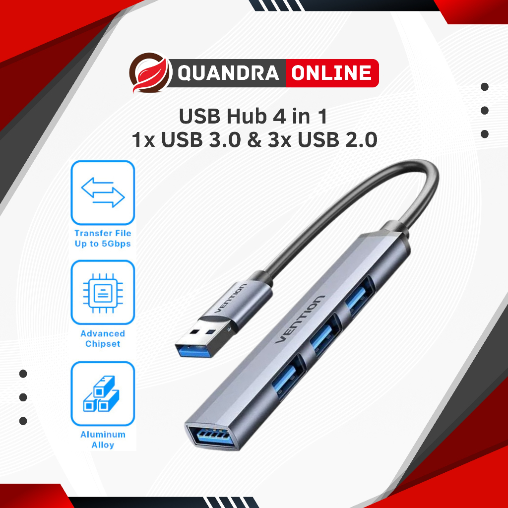 Jual Vention Usb Hub 4 Port 2.0 3.0 Ultra Slim Mini Design | Shopee ...