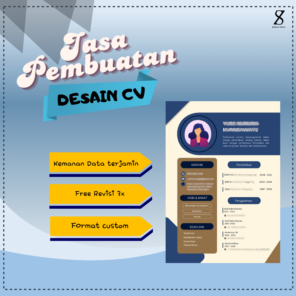 Jual Jasa Pembuatan CV/Desain CV/Jasa CV/Surat Lamaran Kerja/Curriculum Vitae | Shopee Indonesia