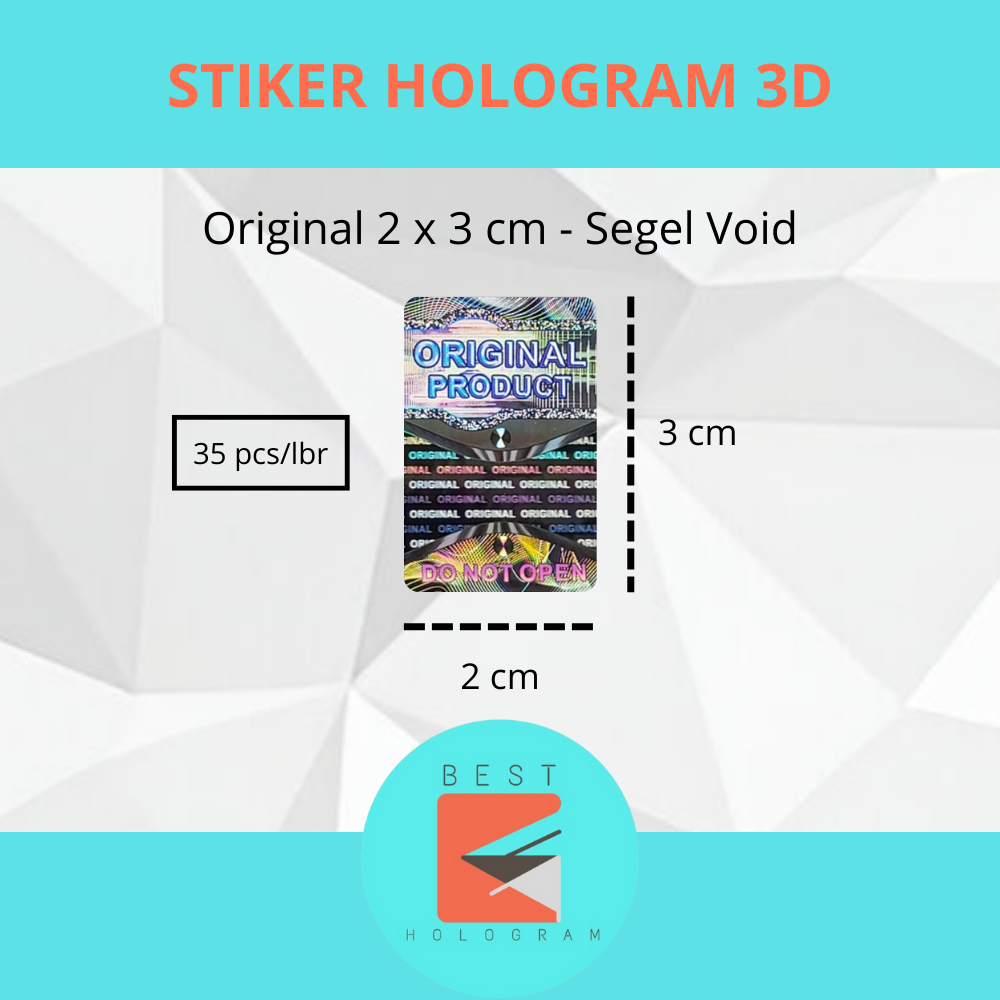 Jual Stiker Hologram 3D Original Product uk. 2 x 3 cm - Segel rusak ...