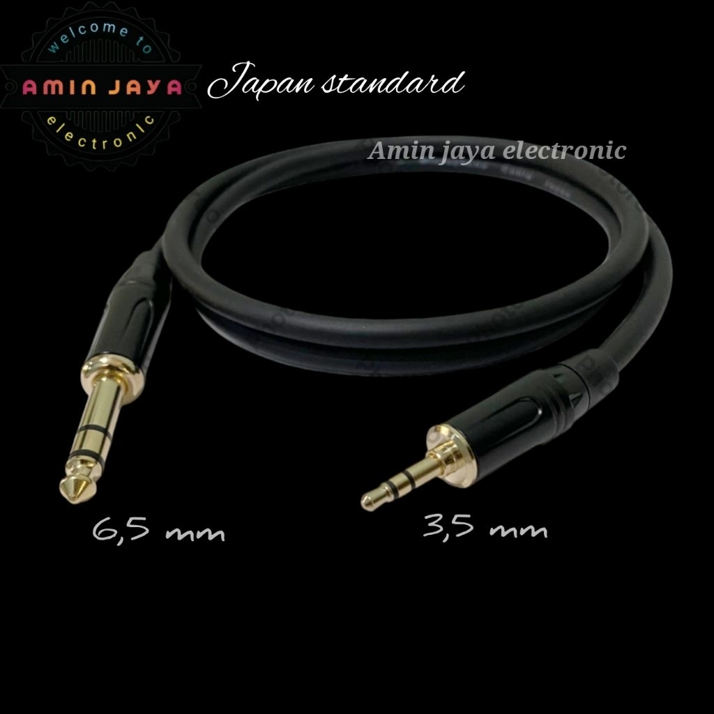 Jual Kabel aux 3,5 to akai stereo 6,5 kabel japan standard | Shopee ...
