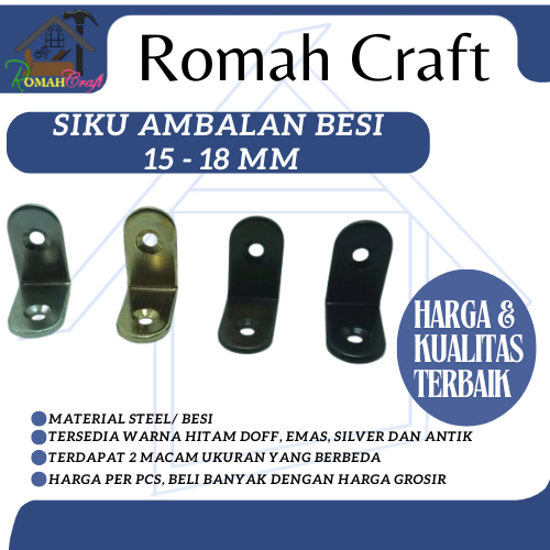 Jual Siku ambalan besi 15 - 18 mm PT. Braket Corner connector hitam ...