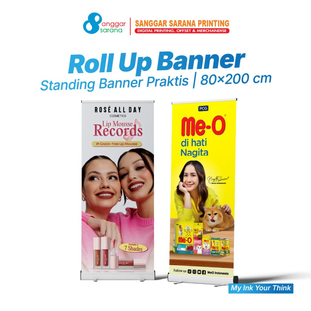 Jual Roll Up Banner 80x200 Custom Bahan Flexi 340 | Albatros Standing ...