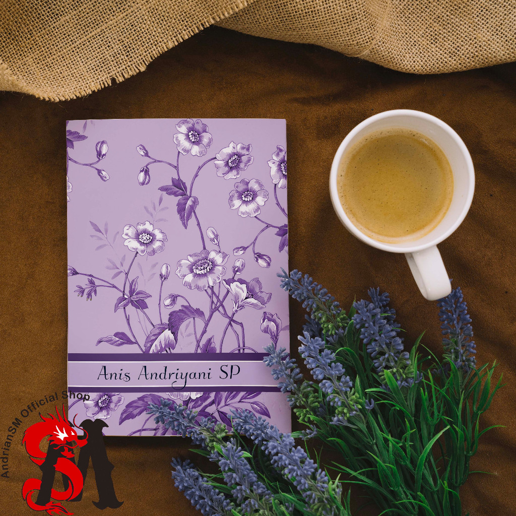Jual Notebook Custom Nama buku tulis Catatan A5 Hard Cover Motif Bunga ...