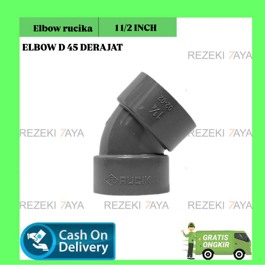 Jual ELBOW D 45 11/2 INCH FITTING PIPA AIR PVC RUCIKA SAMBUNGAN SOKET KNEE 45 DERAJAT 11/2INCHI ...