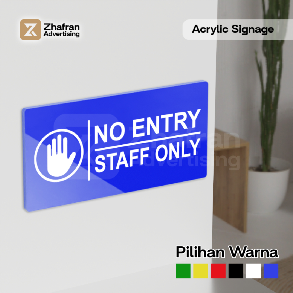 Jual Akrilik Papan Tanda Staff Only / Acrylic Signage Nama Ruangan ...