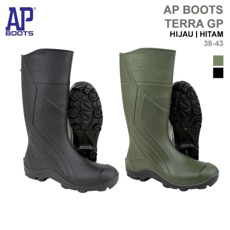 Jual NEW! AP Boots Terra GP Hijau Hitam | Sepatu Boot PVC Tinggi ...