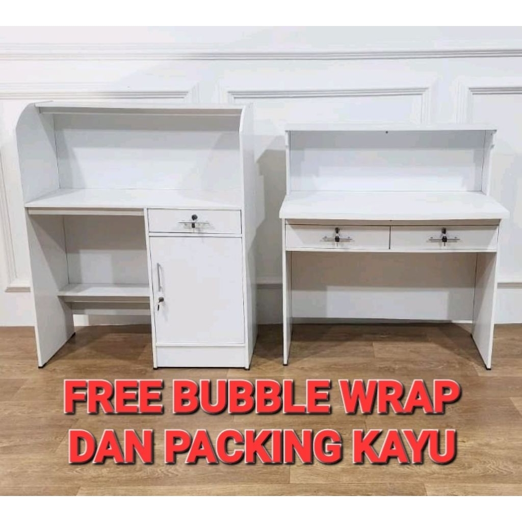 Jual MEJA KASIR GRATIS PACKING KAYU MINIMALIS MEJA KIOS PUTIH MEJA TOKO MURAH MEJA RESEPSIONIS ...