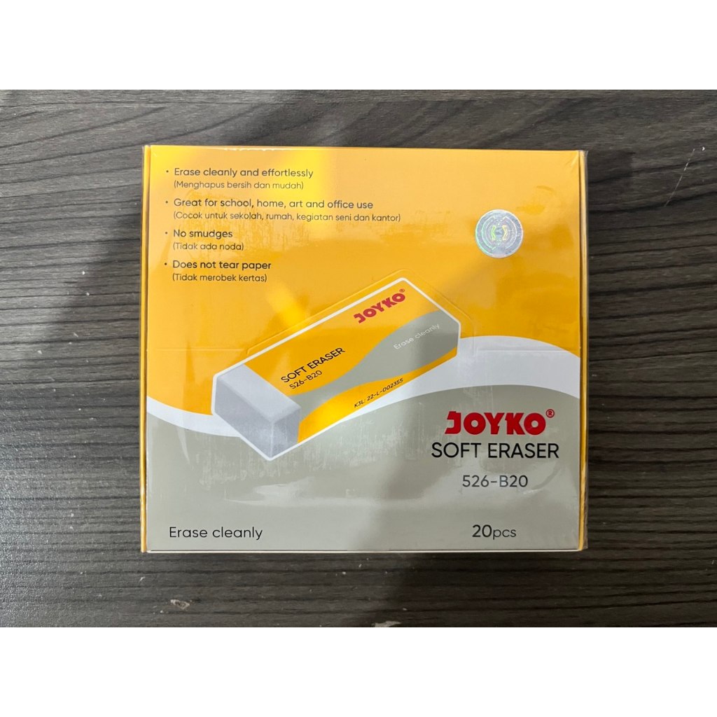 Jual Eraser / Penghapus Pensil Joyko Putih Hitam B20 B40 (1 pcs) | Shopee Indonesia