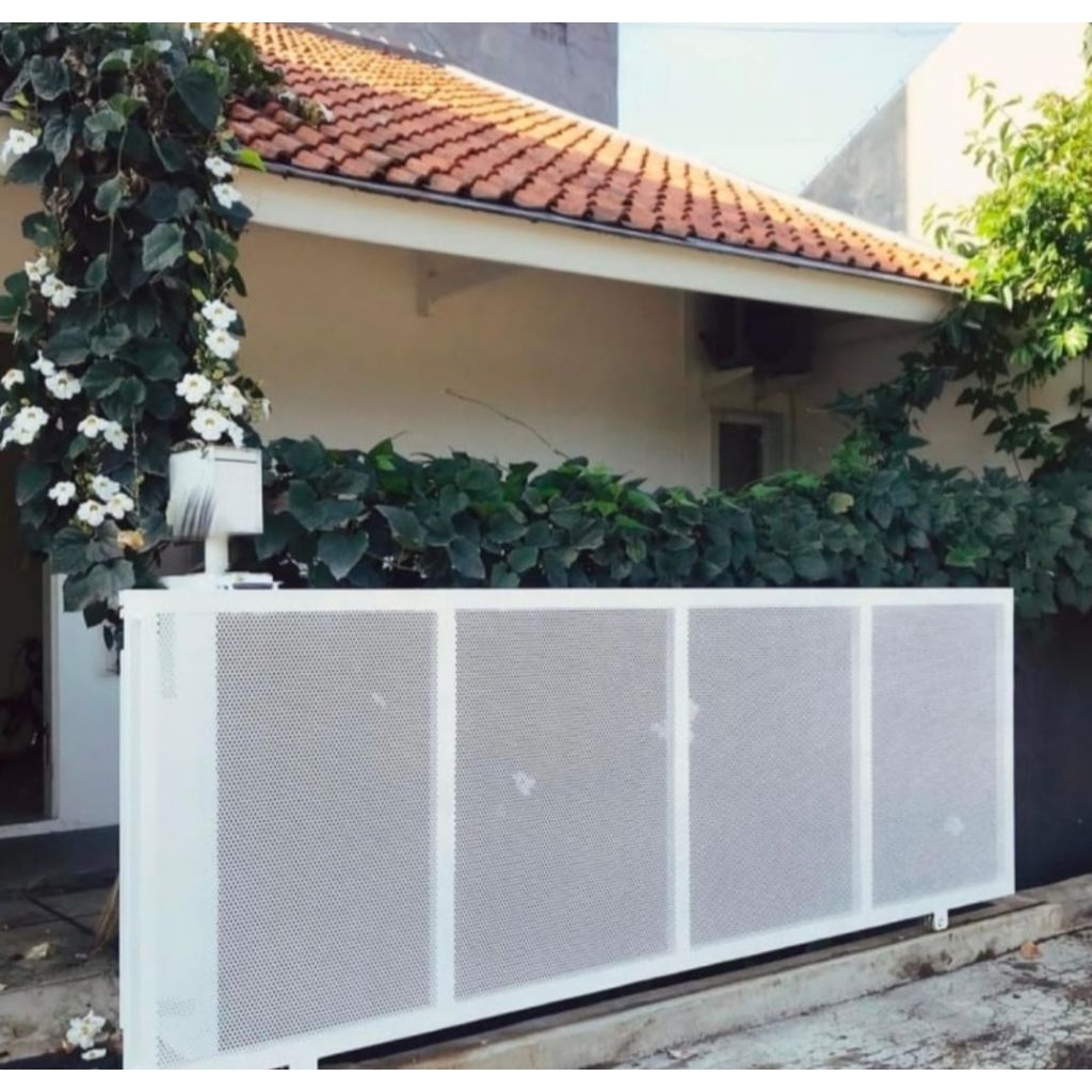 Jual pagar minimalis besi galvanis perforated modern terbaik | Shopee ...