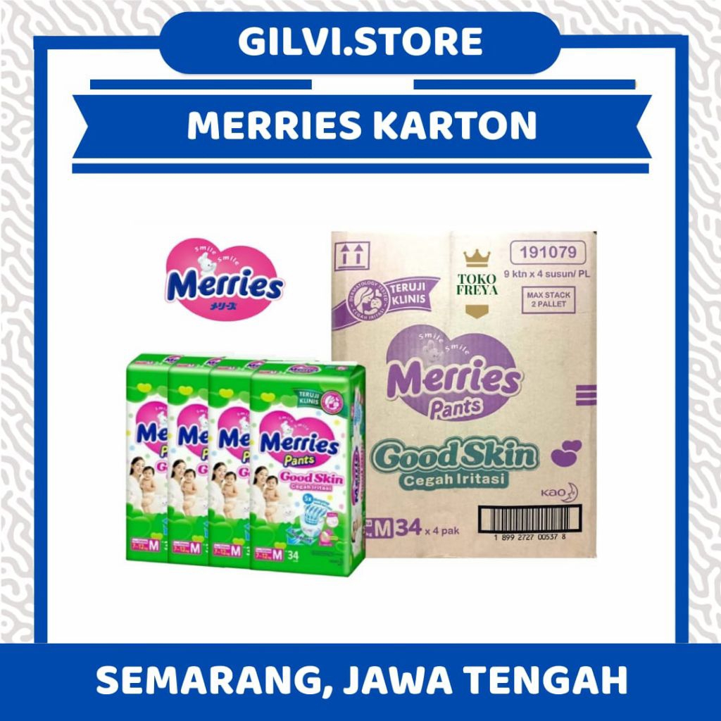 Jual [4 BALL] KARTON Merries Good Skin NBS40 M32 L28 XL26 Meries Pants ...