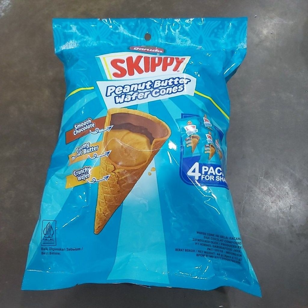 Jual Garuda Skippy Peanut Butter Wafer Cones 44g (4pc@11g) | Shopee ...