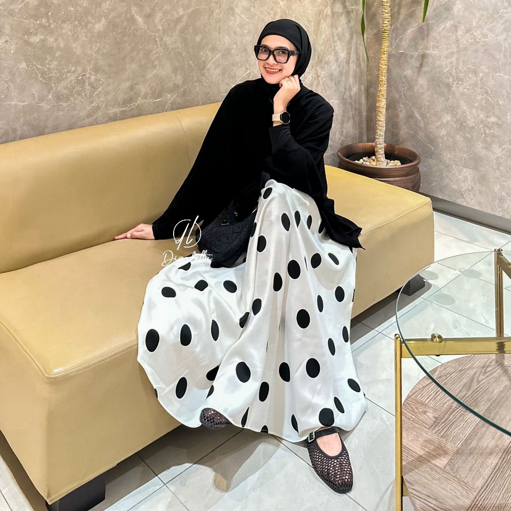 Jual Aletha Set Rok Tunik Malay Polkadot One Set Circle Batwing Busui ...