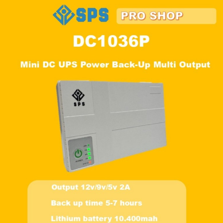 Jual Mini DC UPS SPS 1036P Uninterrupted 36W 10.400 mAh 12V, 9V, 5V ...
