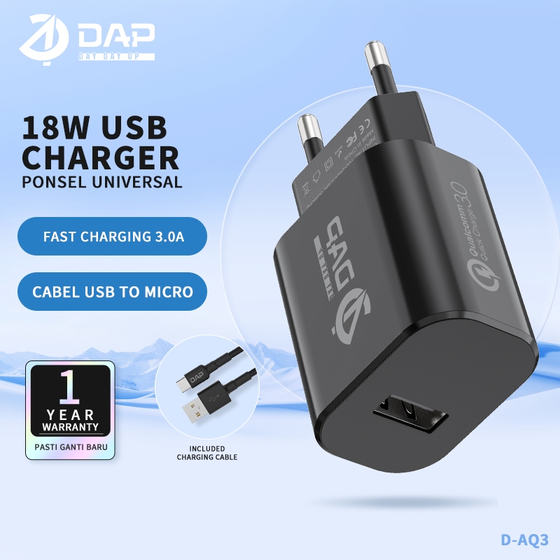 Jual DAP D-AQ3 Charger Power Delivery 18 Watt 3.0A Port USB Fast ...