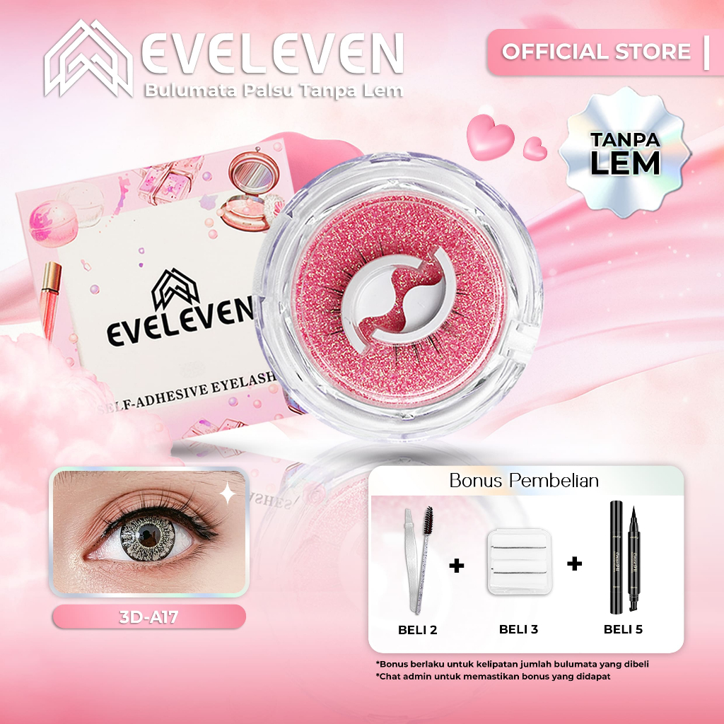 Jual EVELEVEN 3D-A17 Bulumata Palsu Cat Eye Natural Tipis Pendek Tanpa ...