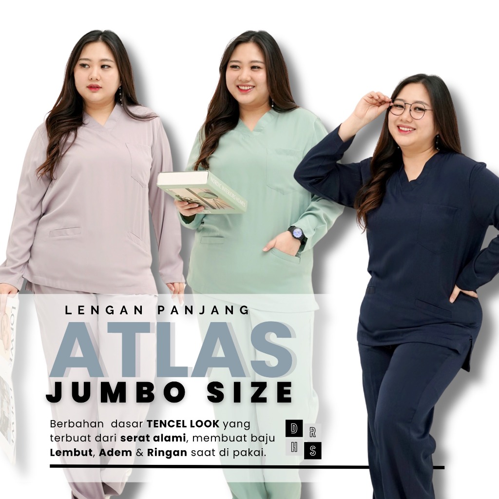 Jual ATLAS Scrubs JUMBO SIZE LENGAN PANJANG (The Prime Scrubs By DOCHS ...