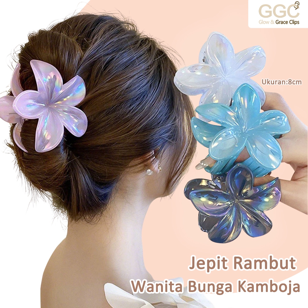 Jual Jepit Rambut Bunga Kamboja Elektroplating Warna Jeli - Aksesori ...