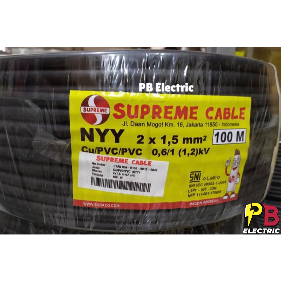 Jual Kabel NYY 2 x 1.5 mm Merk Supreme / Kabel NYY 2x1.5 mm Supreme ...
